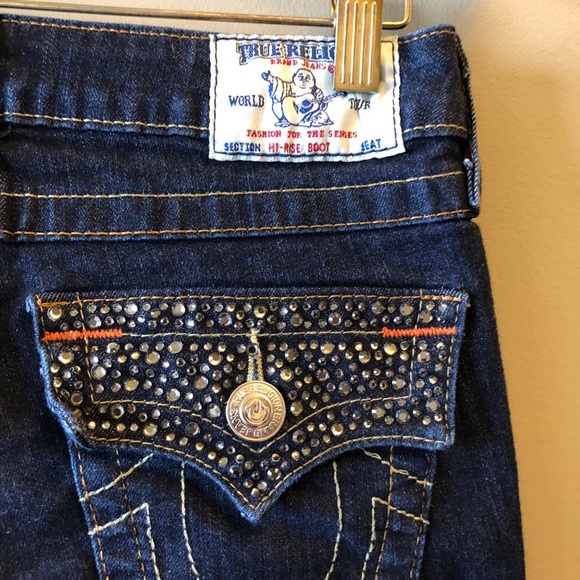True Religion | Jeans | True Religion High Rise Boot Bling Embellish ...
